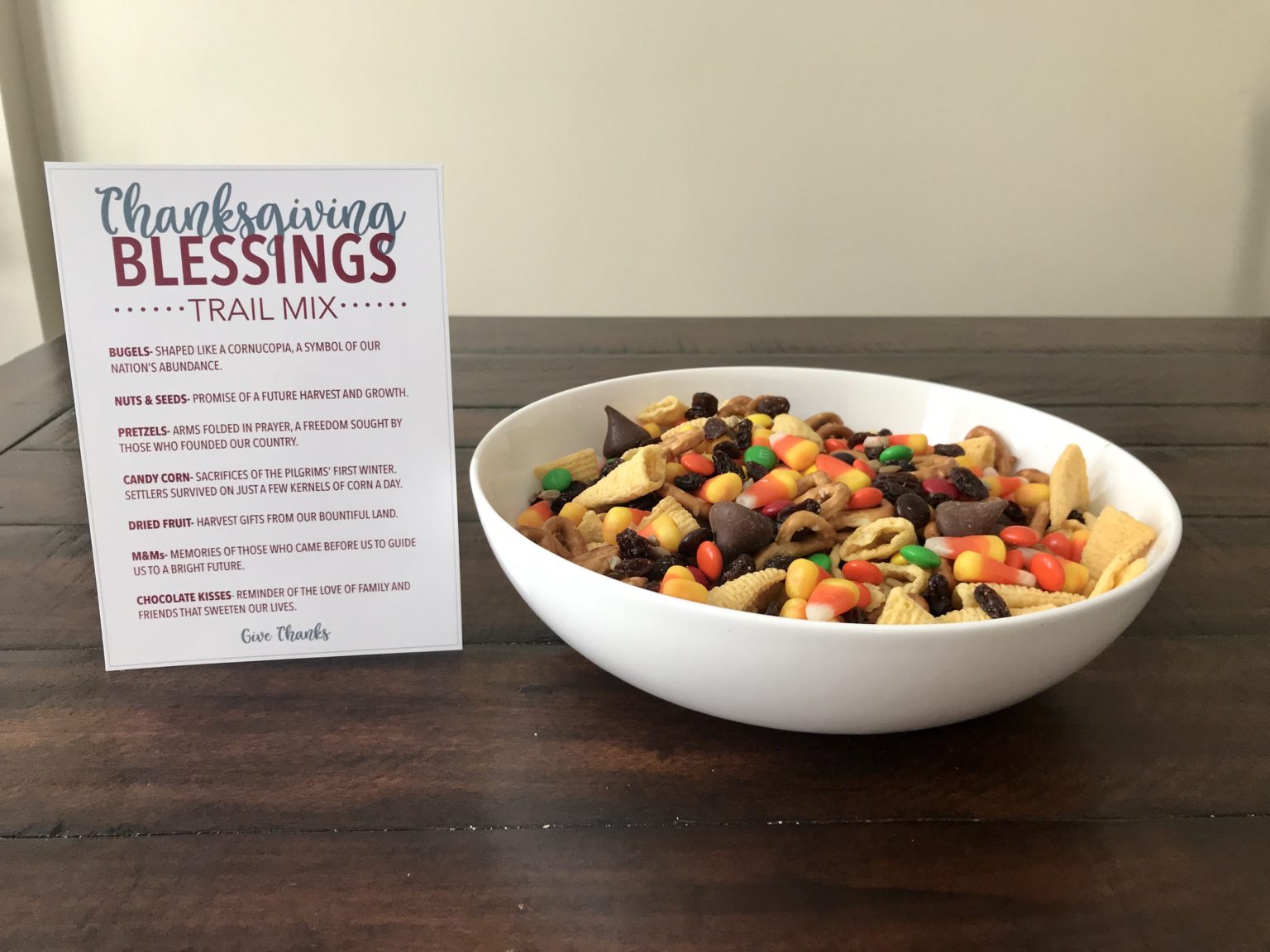Thanksgiving Food: Blessings Trail Mix